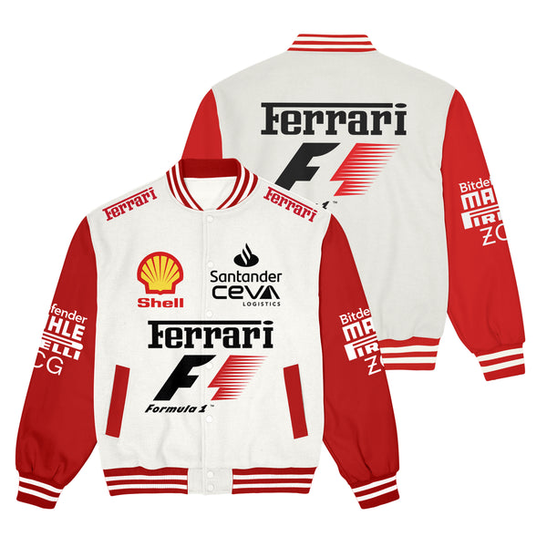 Ferrari F1 Team Shell Sponsor Varsity Racing Coat Casual Varsity Jacke ...
