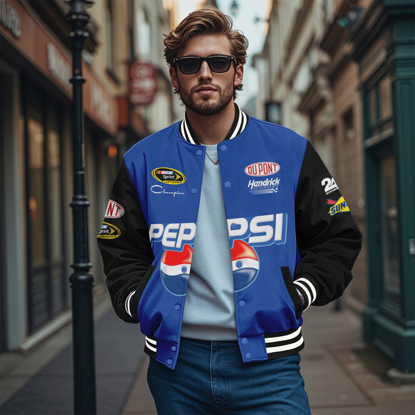 NASCAR Racing Team Sponsor Logo Apparel Casual Varsity Jacket – Winerpro