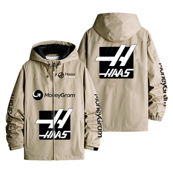 Haas F1 Team Logo Branded Merchandise Men's Windbreaker Assault Jacket ...
